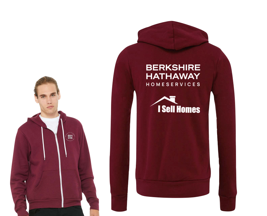 In Stock Uni Sex Fleece Lined Zip Up Hoodie Gaby Conte Designs